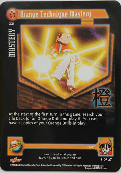 DBGT CCG | 221 Orange Technique Mastery – DBZ Exchange