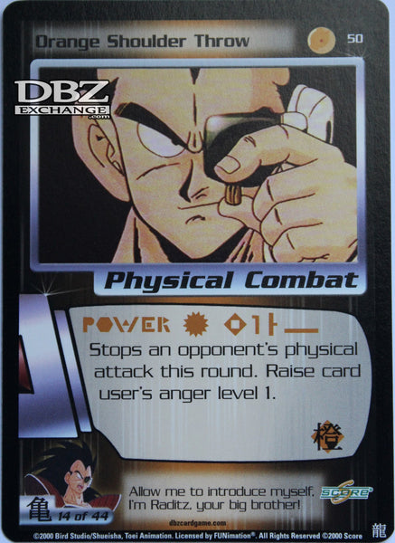 Retro DBZ CCG | 50 Orange Shoulder Throw – DBZ Exchange