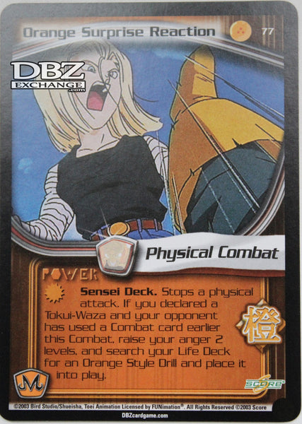 Retro DBZ CCG | 77 Orange Surprise Reaction – DBZ Exchange