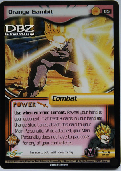 Retro DBZ CCG | 85 Orange Gambit – DBZ Exchange