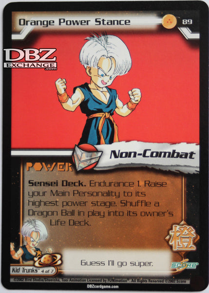 Retro DBZ CCG | 89 Orange Power Stance – DBZ Exchange