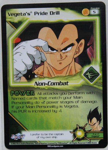 DBZ CCG | Preview 5 Vegeta's Pride Drill – DBZ Exchange