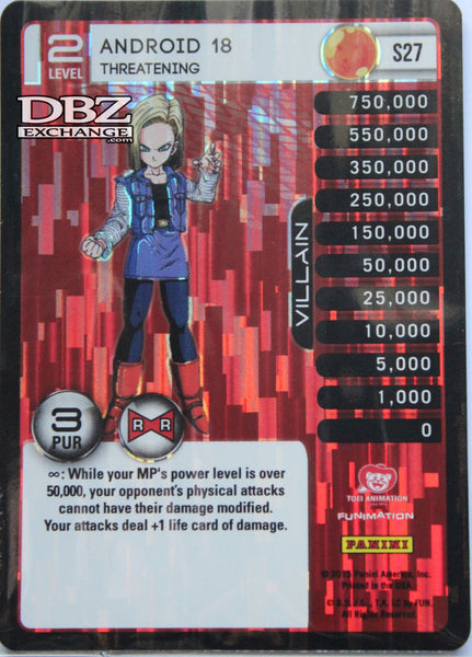 DBZ CCG | S27 Android 18 Threatening Lv2 Foil Personality – DBZ Exchange